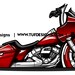 Motorcycle Drawing Red Bagger Digital Art Illustration - Etsy