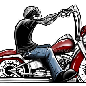 Red Vicla Motorcycle Skeleton Art Cholo Style Drawing - Etsy