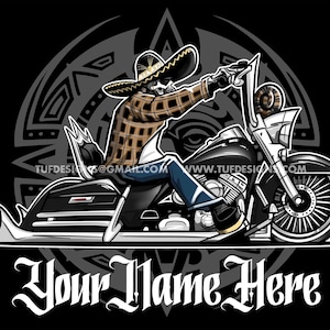 Motorcycle T-shirt Design With Personalized Name, Lowrider Style Bike ...