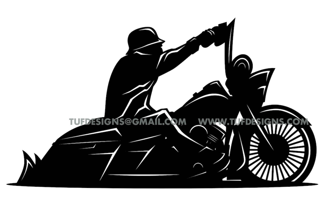 Biker Riding Motorcycle Illustration, SVG Art File, Lowrider Vicla ...