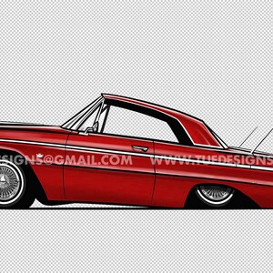 Lowrider Drawing, 64 Impala Artwork, Classic Chevrolet Car, Old Chevy ...
