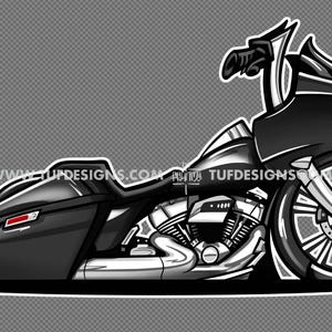 Motorcycle Drawing, Big Wheel Bagger, Cartoon Illustration, Motorbike ...