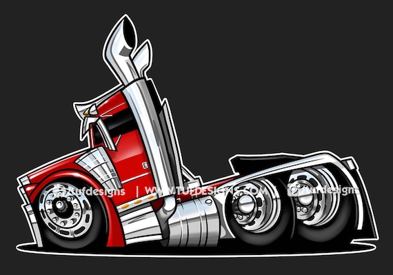 How To Draw A Semi Truck Cartoon