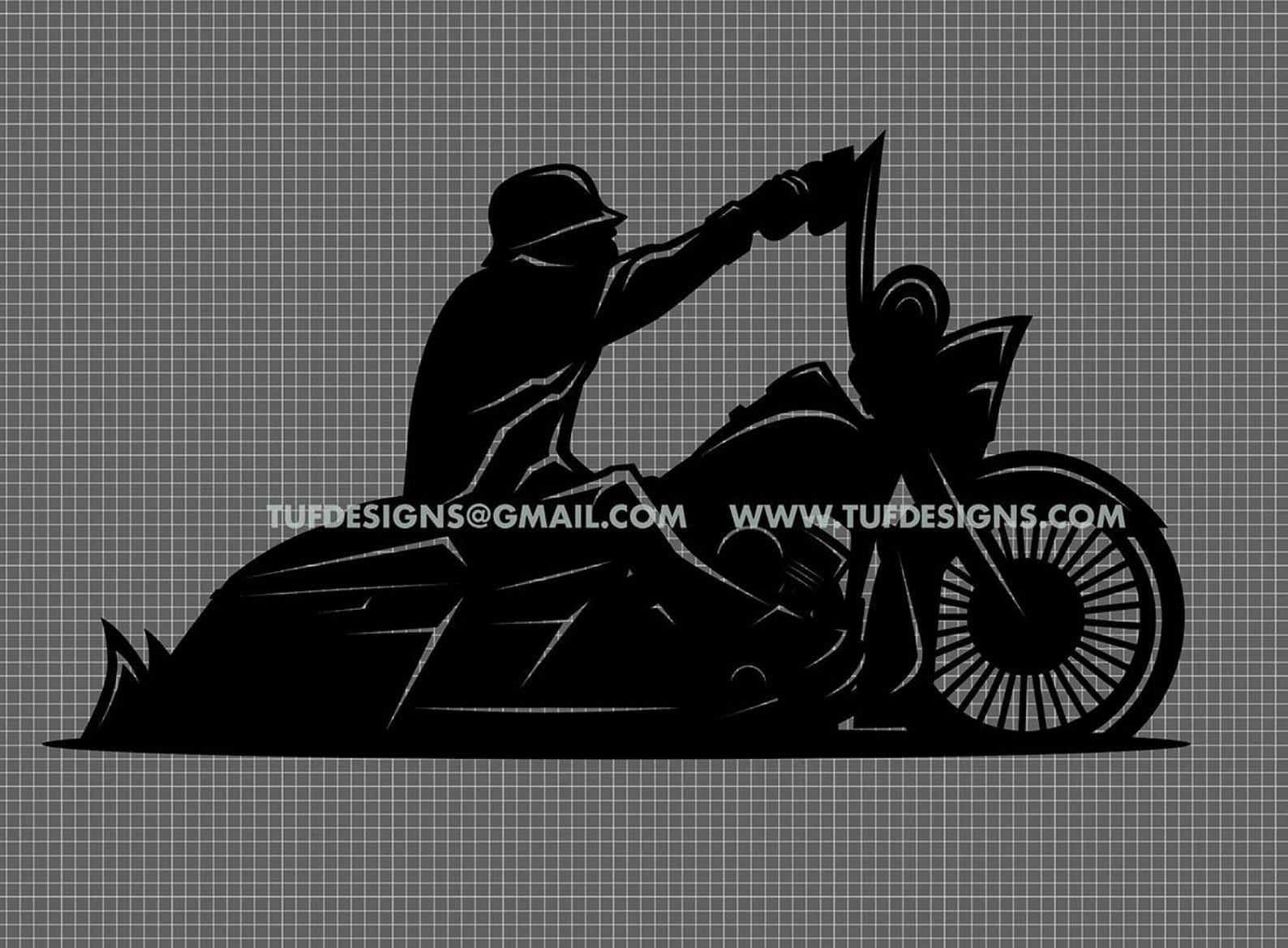 Biker Riding Motorcycle Illustration, SVG Art File, Lowrider Vicla ...