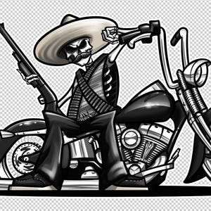 Skeleton Biker Art, Motorcycle Drawing, Cholo Style Vicla, Downloadable ...