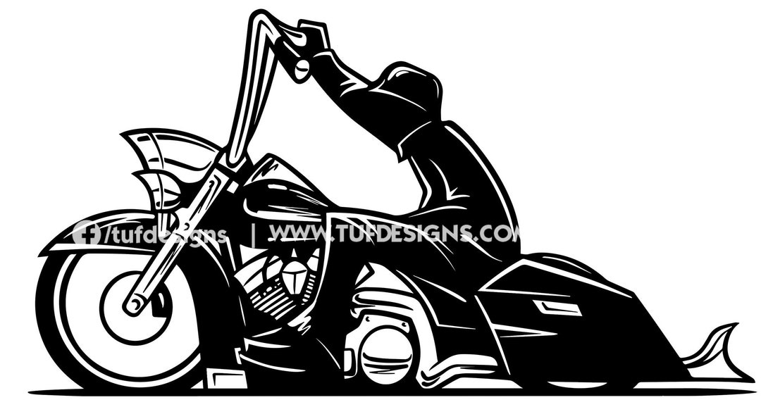 Motorcycle Artwork, Custom Bagger, SVG Vector Art, Gangster Biker ...