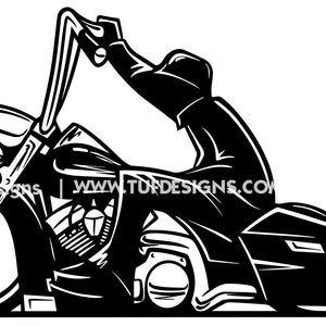 SVG Artwork Files of Biker Riding Cholo Style Bagger Motorcycle - Etsy