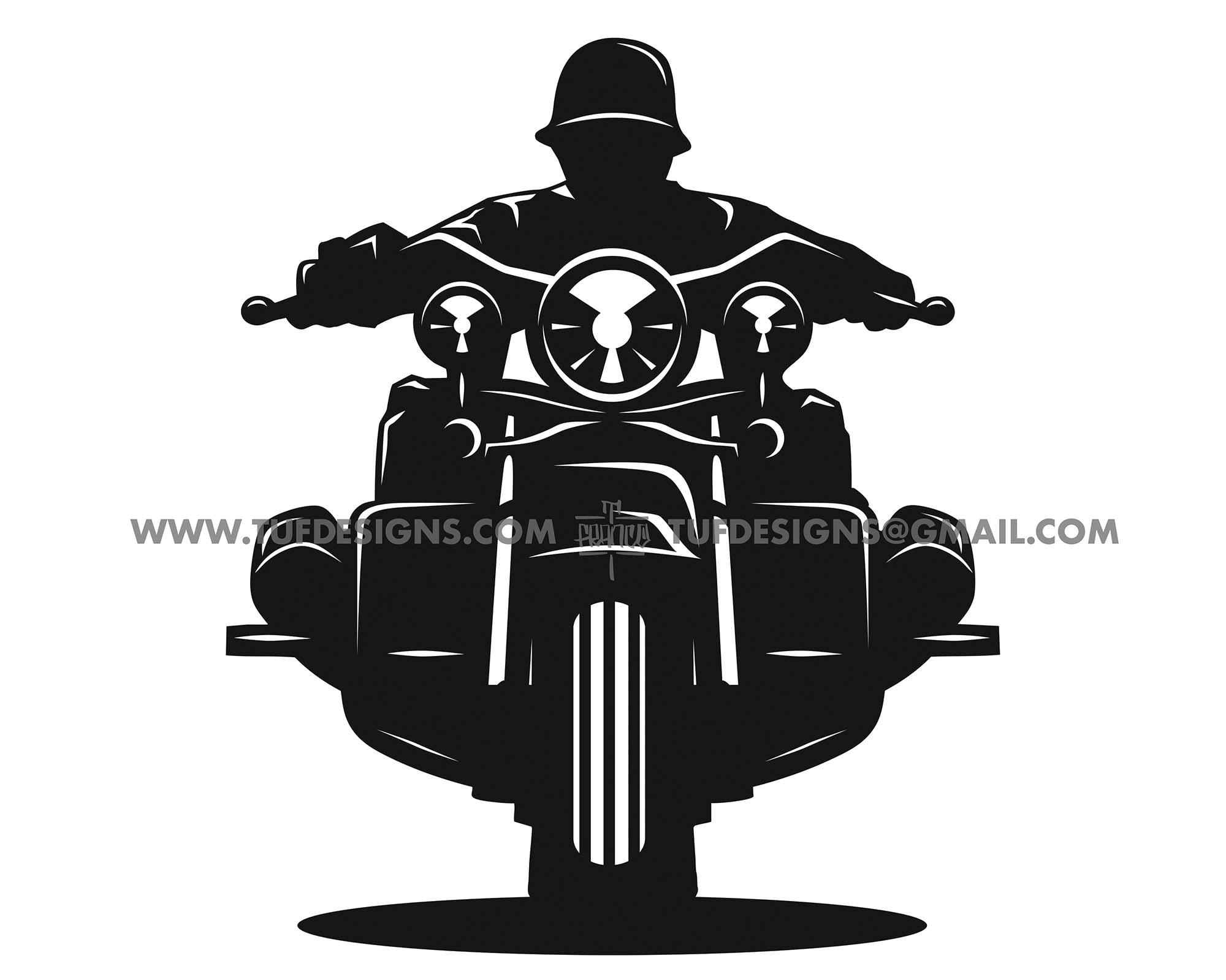 Bike Rider Drawing: Motorcycle Vector Art (SVG, PDF Files) - Etsy