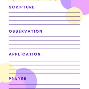 Girls Bible Study Journal, Printable SOAP Bible Study Method Journal ...