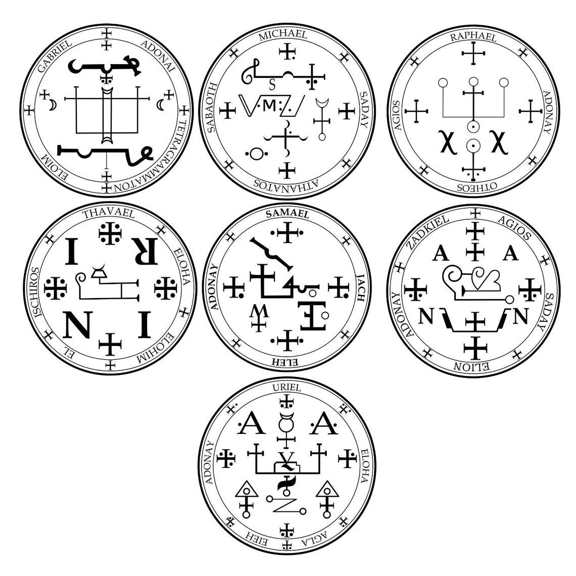 7 Angelic Seals From the Magic of Armadel (Instant Download) - Etsy