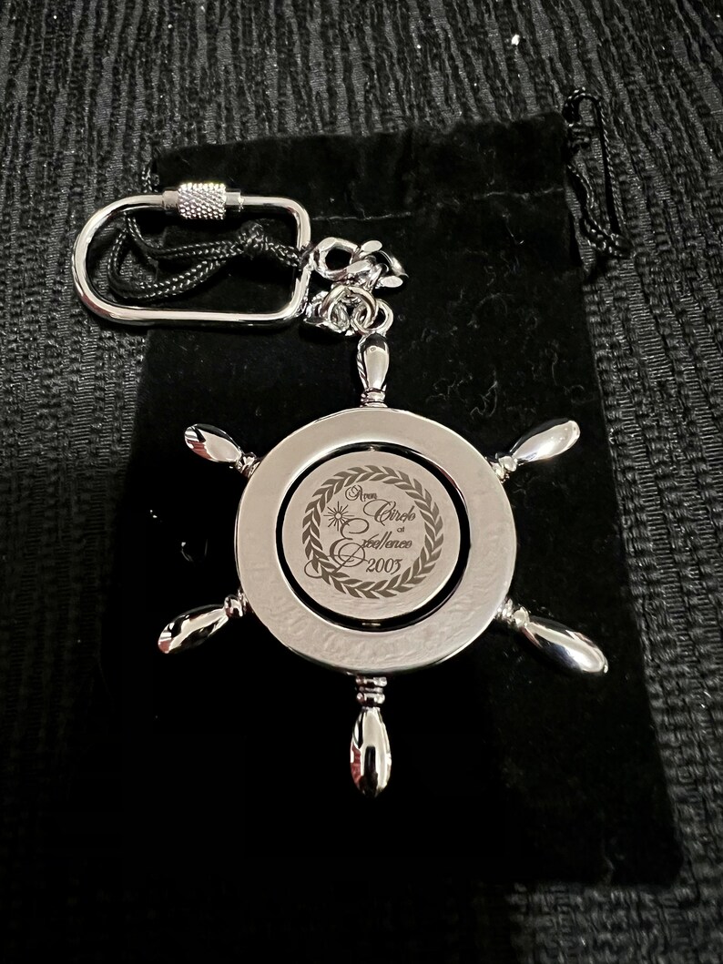 Keychain Rotating Disk Ships Wheel Key Holder Silver. Avon - Etsy