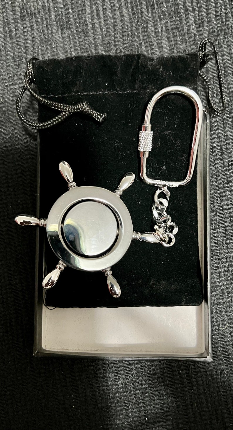 Keychain Rotating Disk Ships Wheel Key Holder Silver. Avon - Etsy