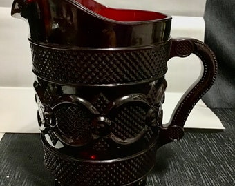 Avon Ruby Red Pitcher - Etsy