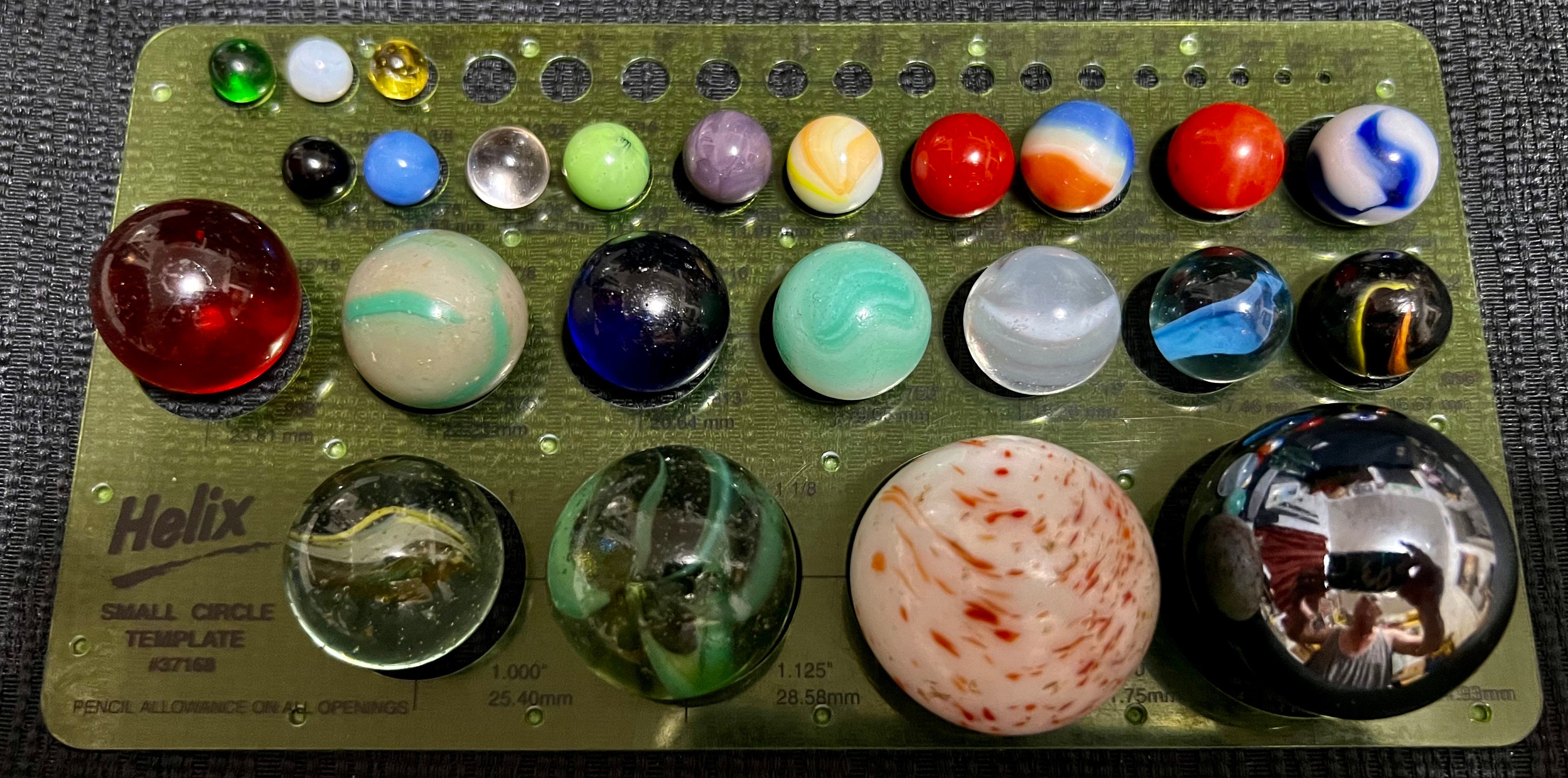 Antique/vintage Marble by Size Collection Boxed Set 25. Sizes From 9/32 ...