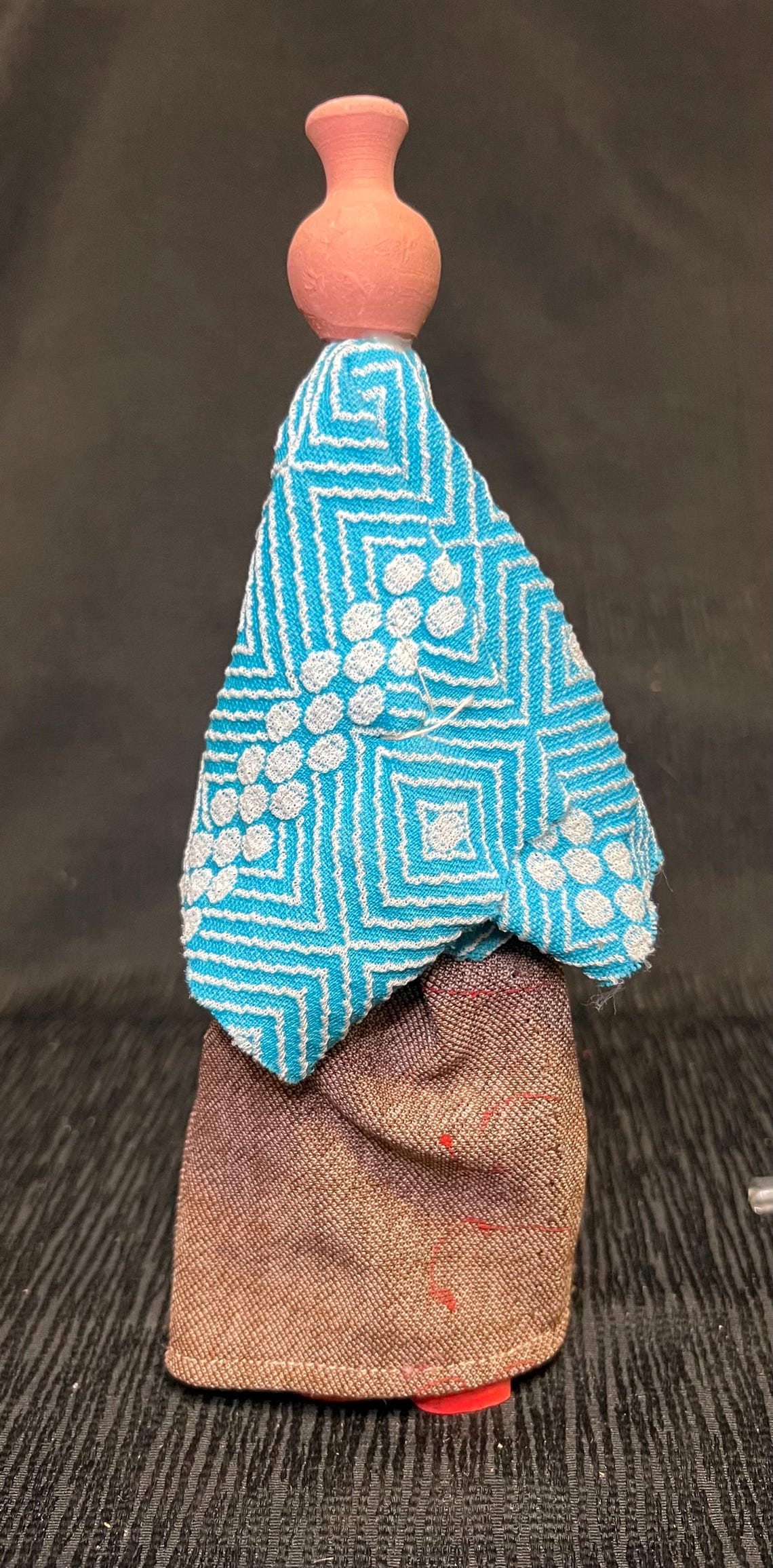 Handmade Ethnic Wooden Doll Woman With Clay Pot Free Standing Hand ...