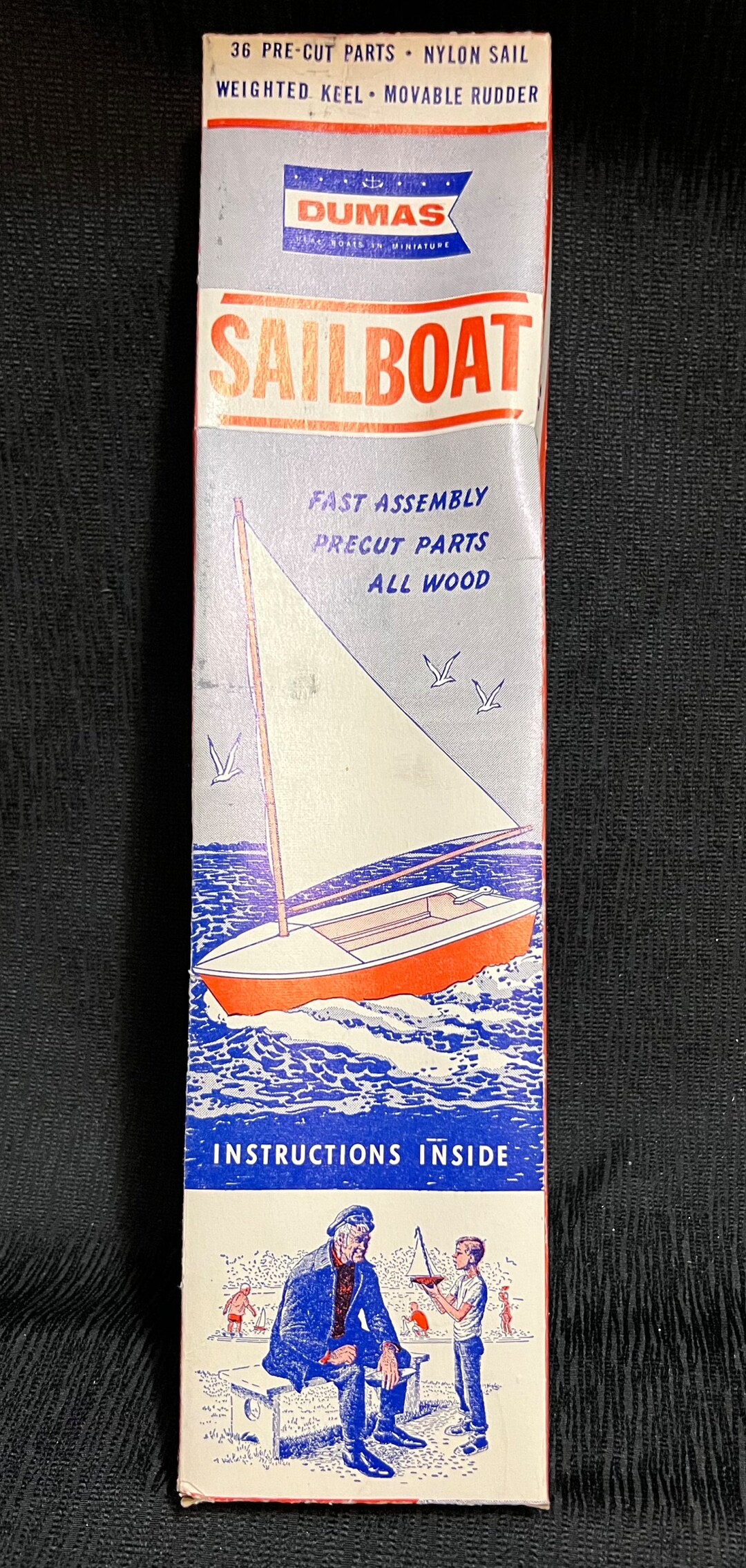 Vintage 1970’s Dumas 14” Wooden Model Sailboat Kit #B-550 Unassembled ...