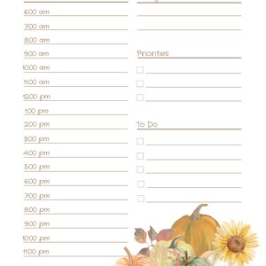 Fall Inspired Daily Planner; Instant Download; Printable and Fillable ...