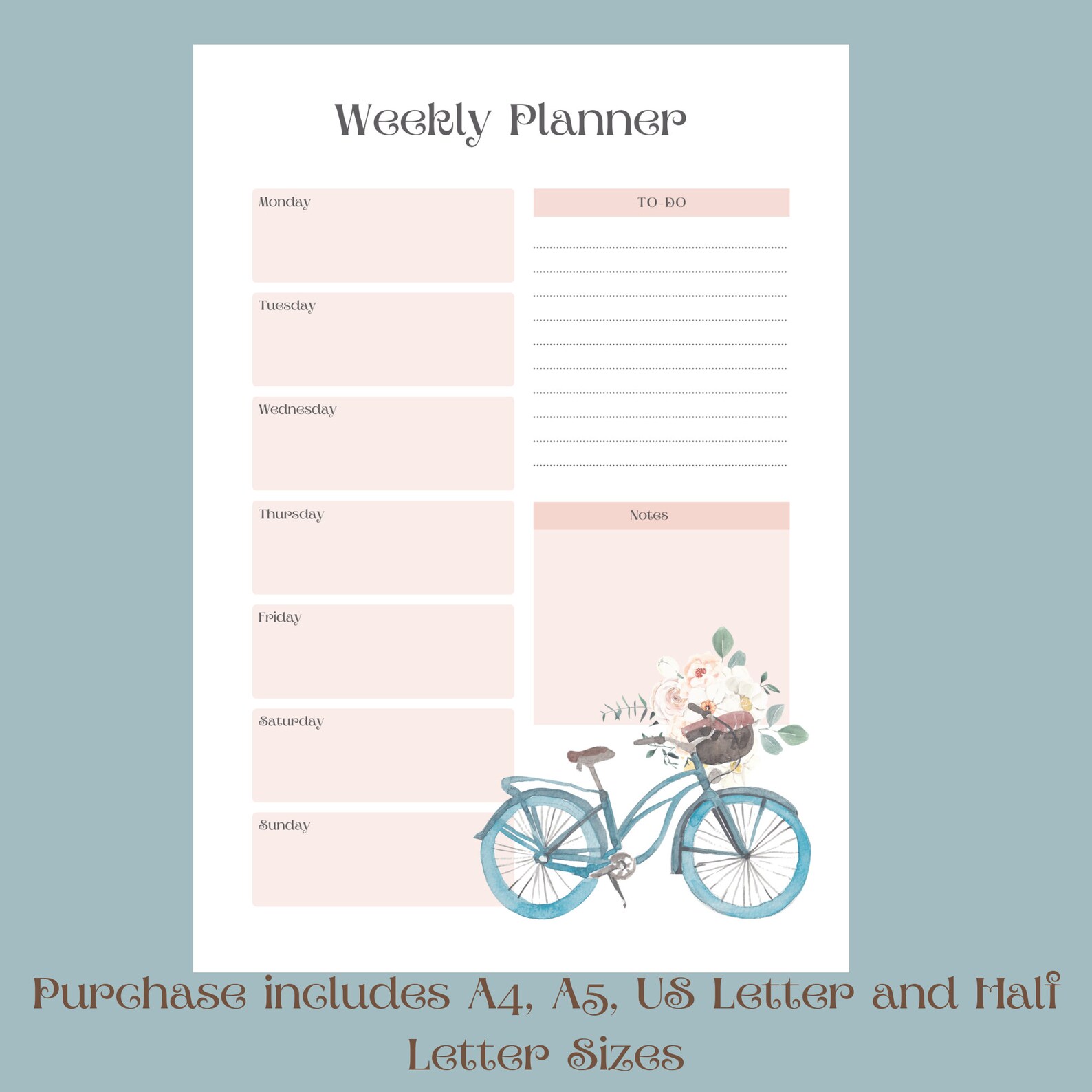 Minimalistic Printable and Fillable Weekly Planner Instant - Etsy