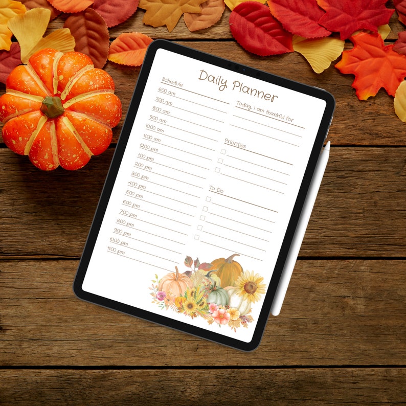 Fall Inspired Daily Planner; Instant Download; Printable and Fillable ...