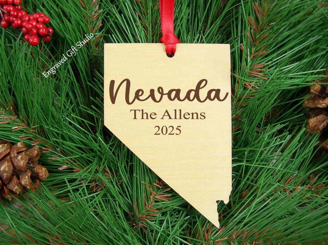 Nevada Ornament Sign Personalized Xmas Gift Custom Home State Christmas ...