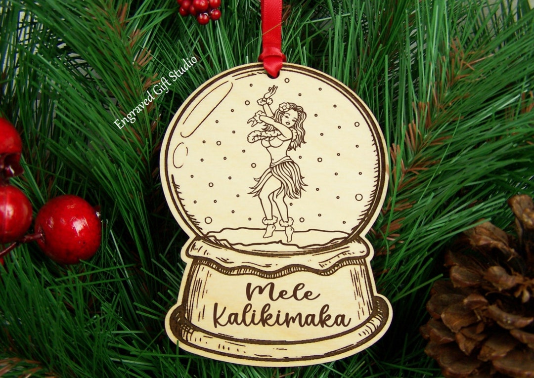 Mele Kalikimaka Ornament, Snow Globe Christmas Ornament Seasonal Decor ...