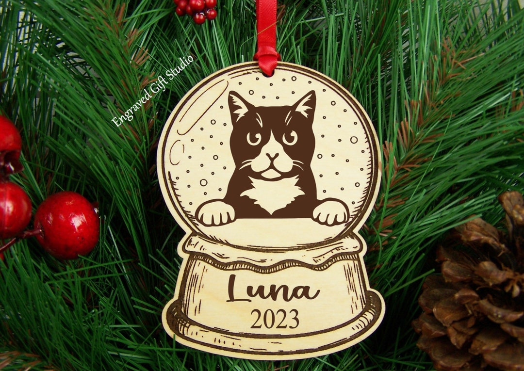 Personalized Cat Christmas Ornament, Custom Cat Gift for Owner, Cat ...