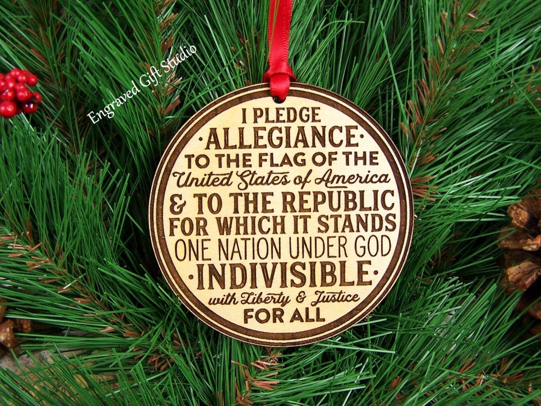 Pledge of Allegiance Flag Christmas Ornament, Patriotic Gift, Democracy ...