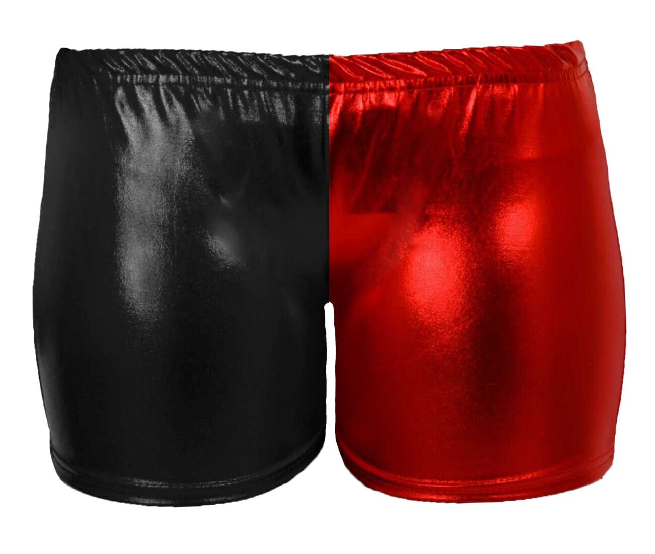 Shiny Metallic High Waist Booty Shorts Rave Dance Yoga Hot Etsy