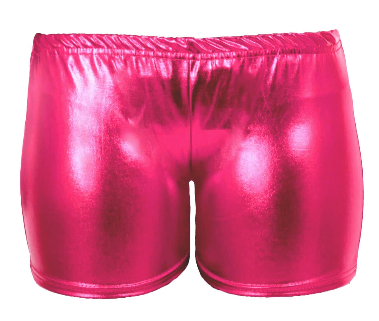 Shiny Metallic High Waist Booty Shorts Rave Dance Yoga Hot Etsy