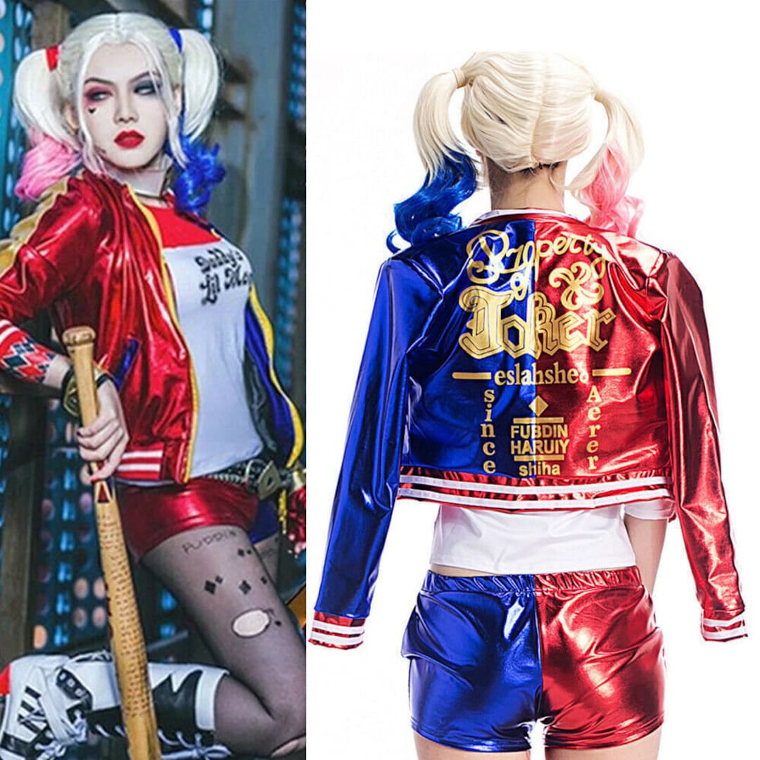 Halloween Harley Quinn Suicide Squad Costume Bomber Cosplay Jacket ...