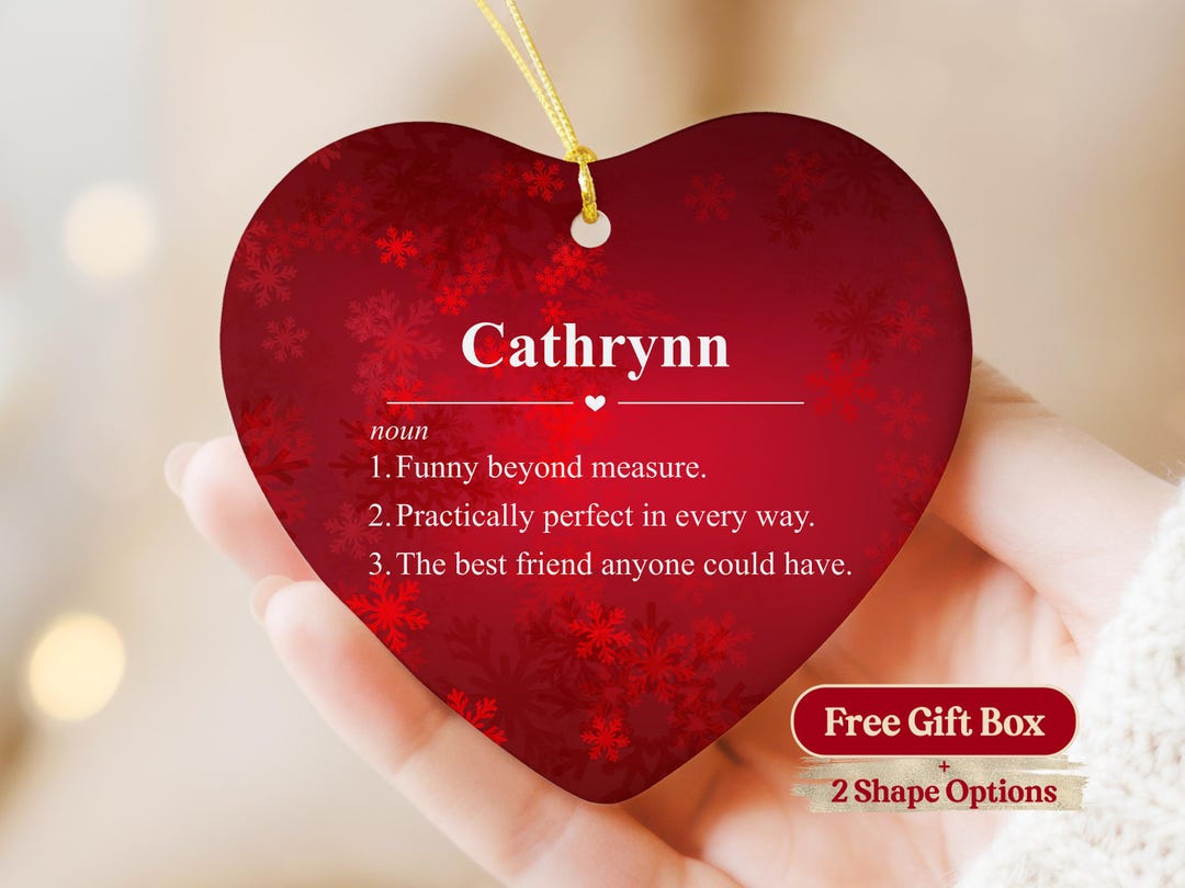 Personalized Name Definition Ornament, Custom Christmas Porcelain Gift ...