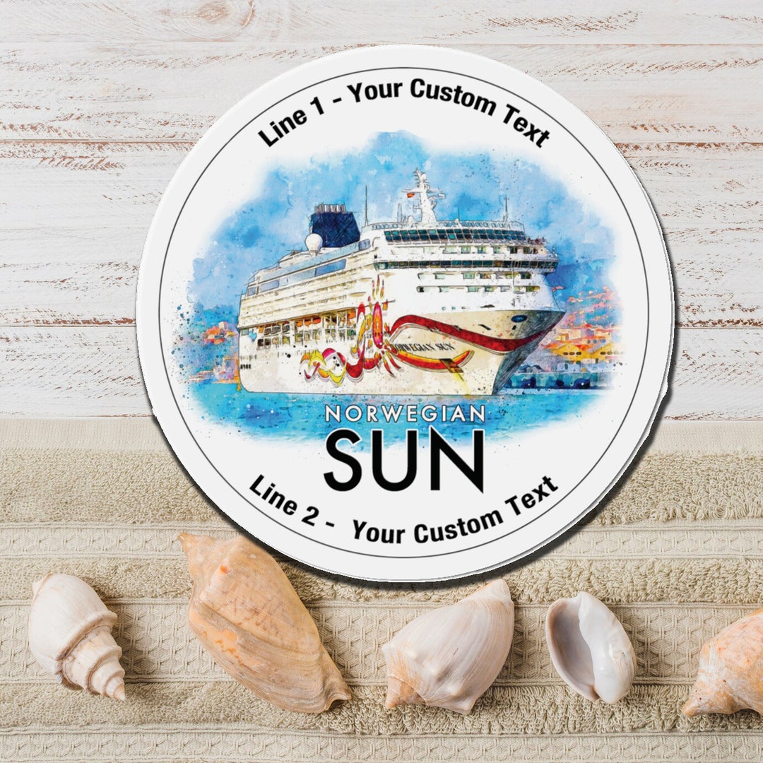 Norwegian Sun Cruise Door Magnet. Personalize This 6" Round Magnet With ...