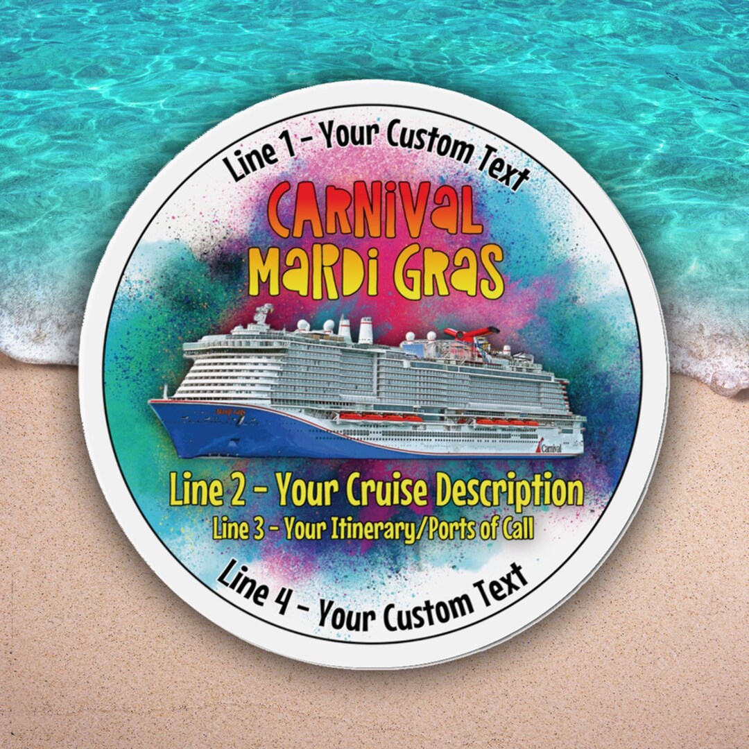 Carnival Mardi Gras Cruise Door Magnet, Personalize It, 2 Sizes - Etsy