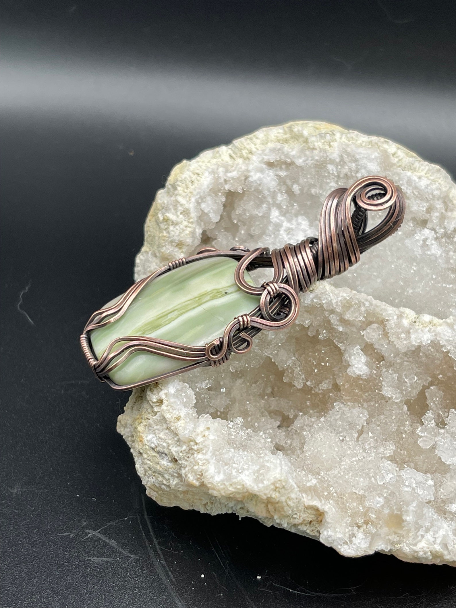 Wire Wrapped Larsonite Pendant - Etsy