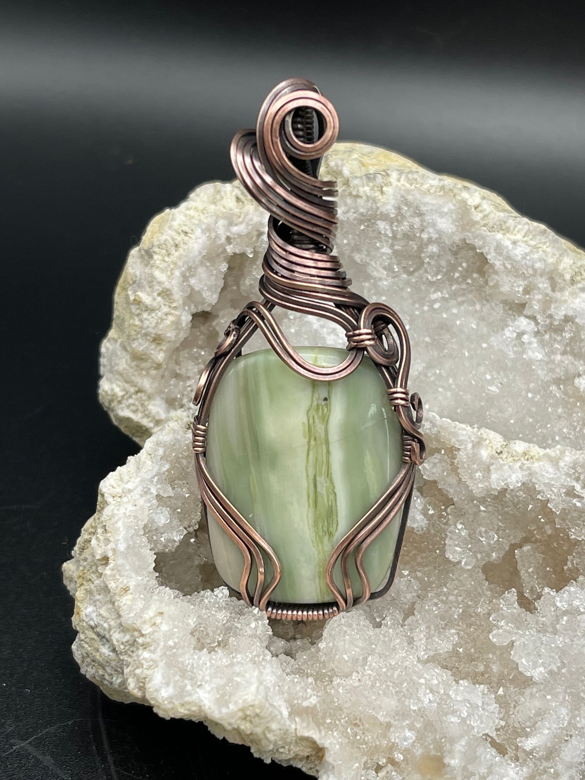 Wire Wrapped Larsonite Pendant - Etsy