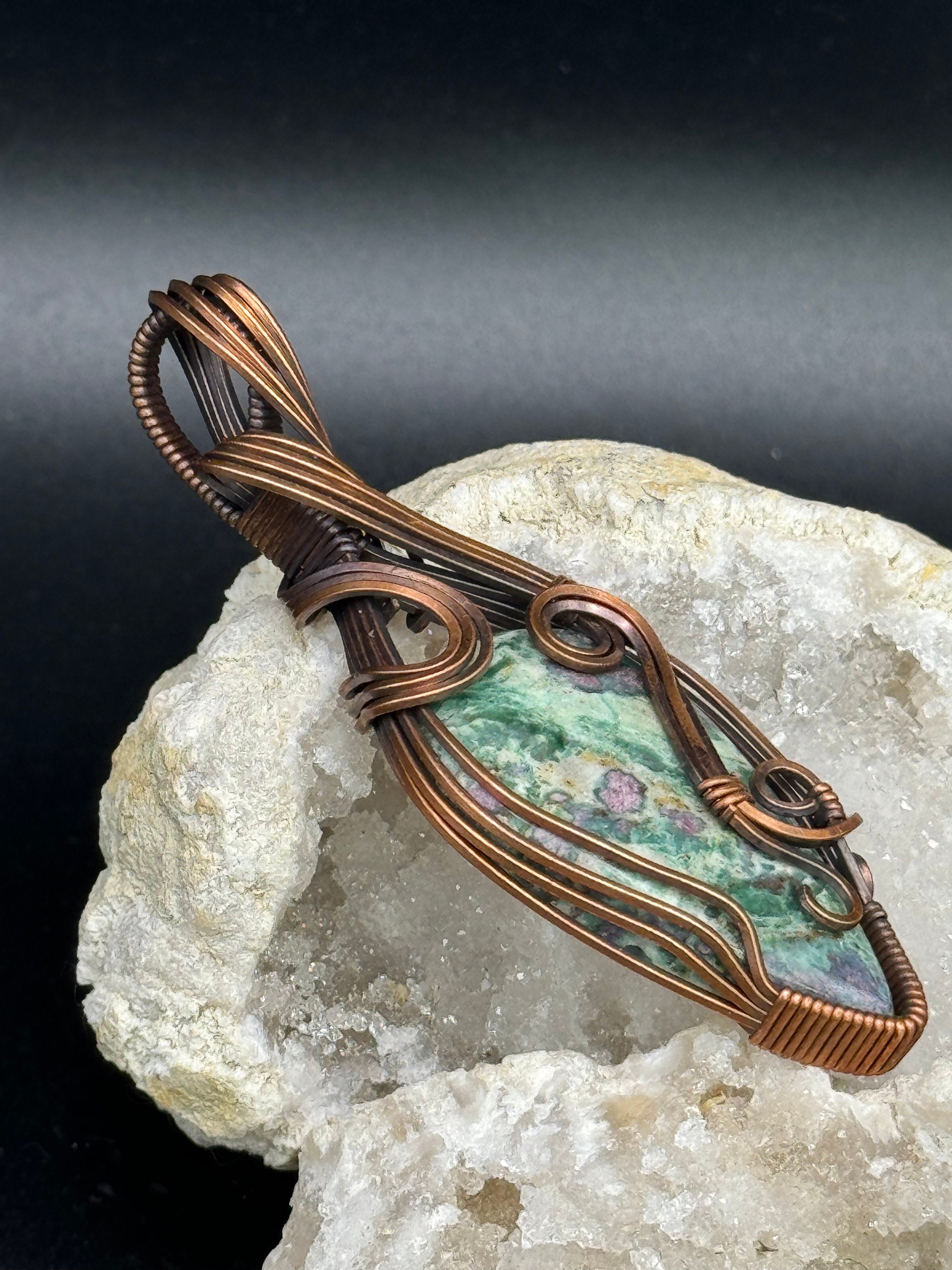 Ruby Fuchsite Wire Wrapped Pendant - Etsy