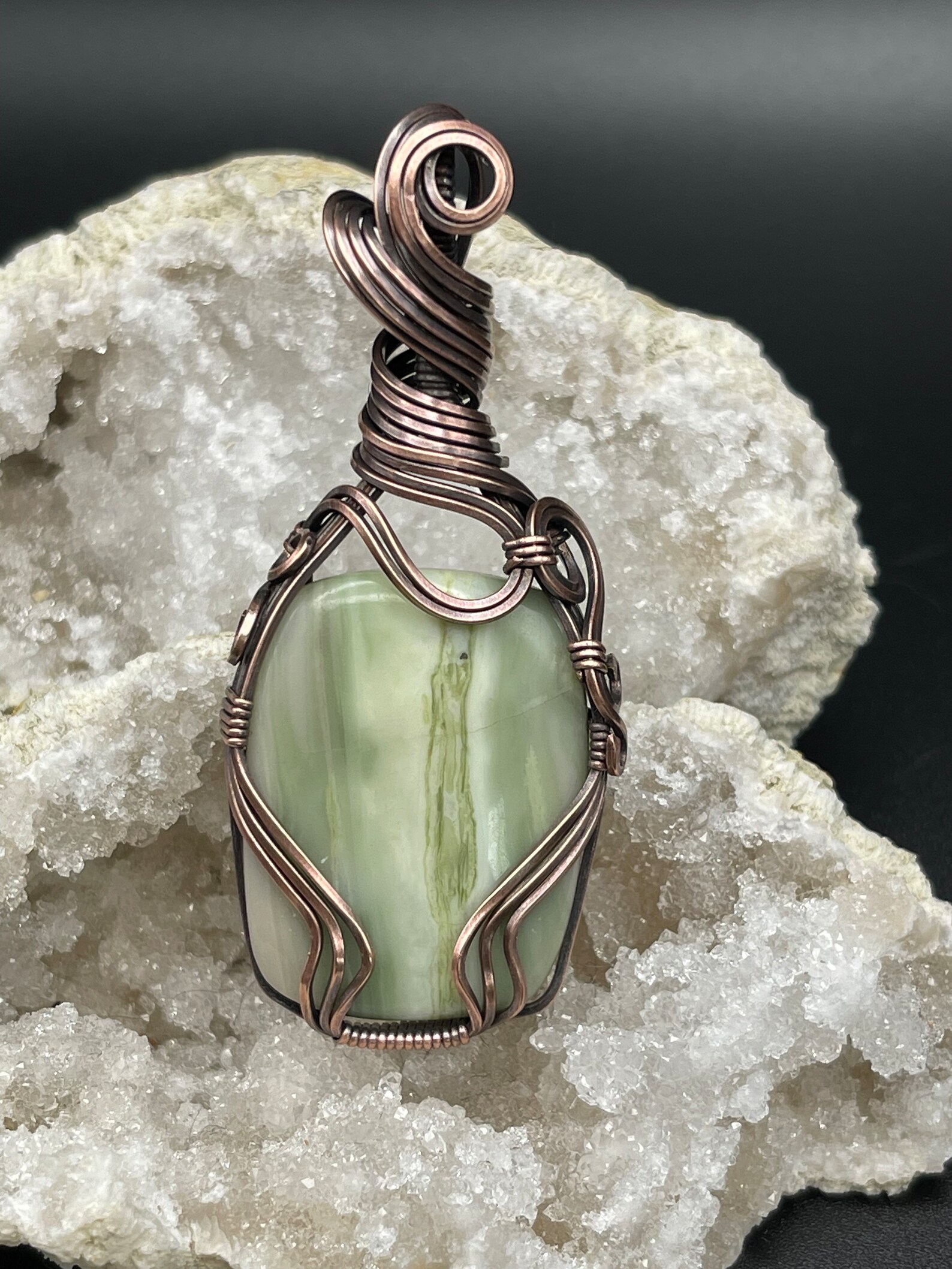 Wire Wrapped Larsonite Pendant - Etsy