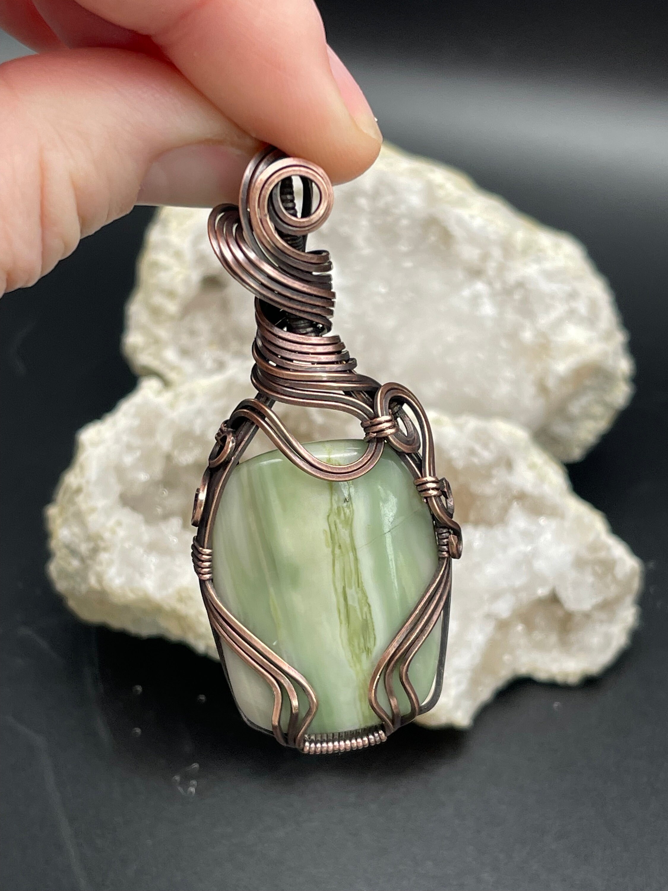 Wire Wrapped Larsonite Pendant - Etsy