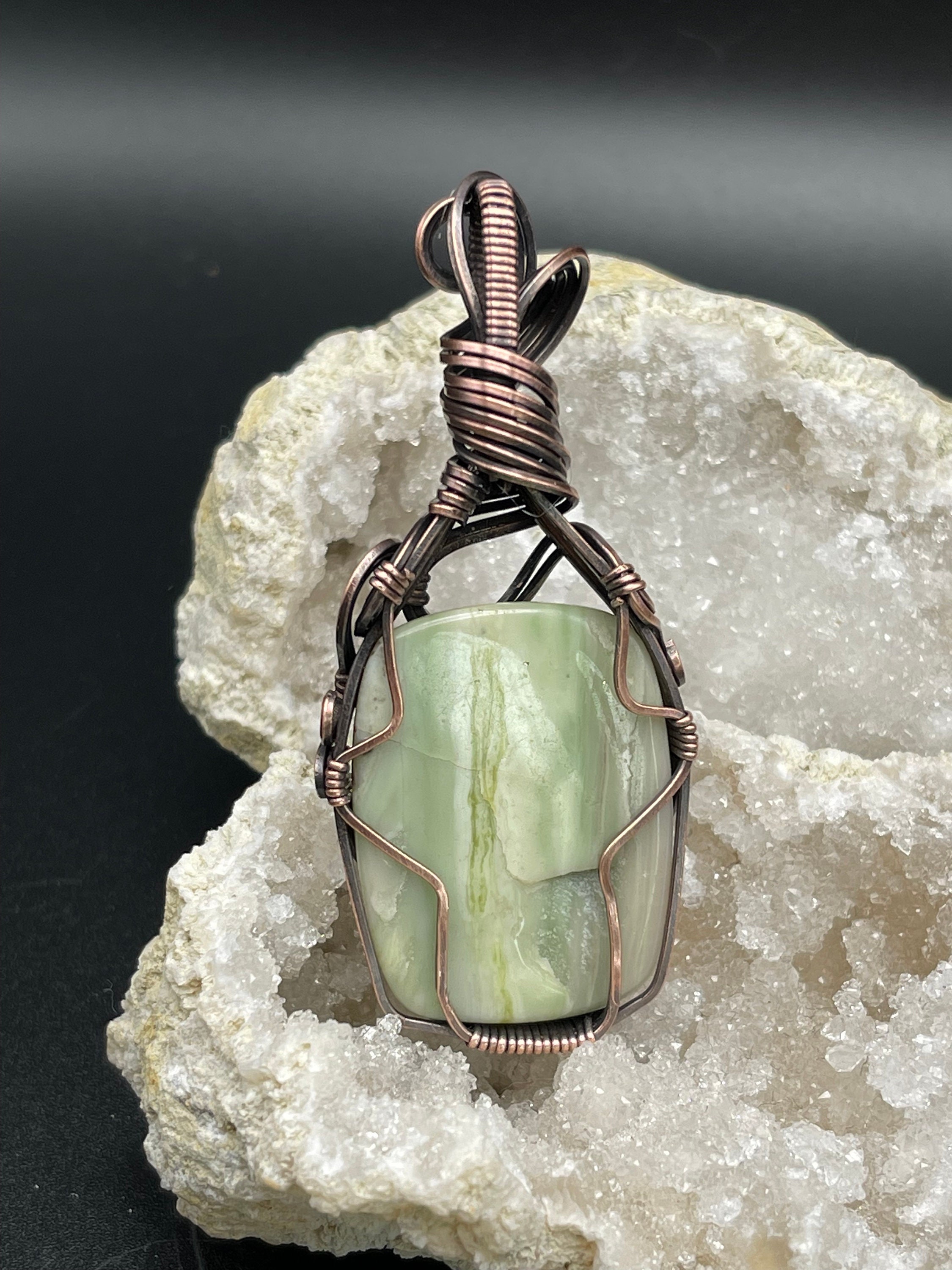 Wire Wrapped Larsonite Pendant - Etsy