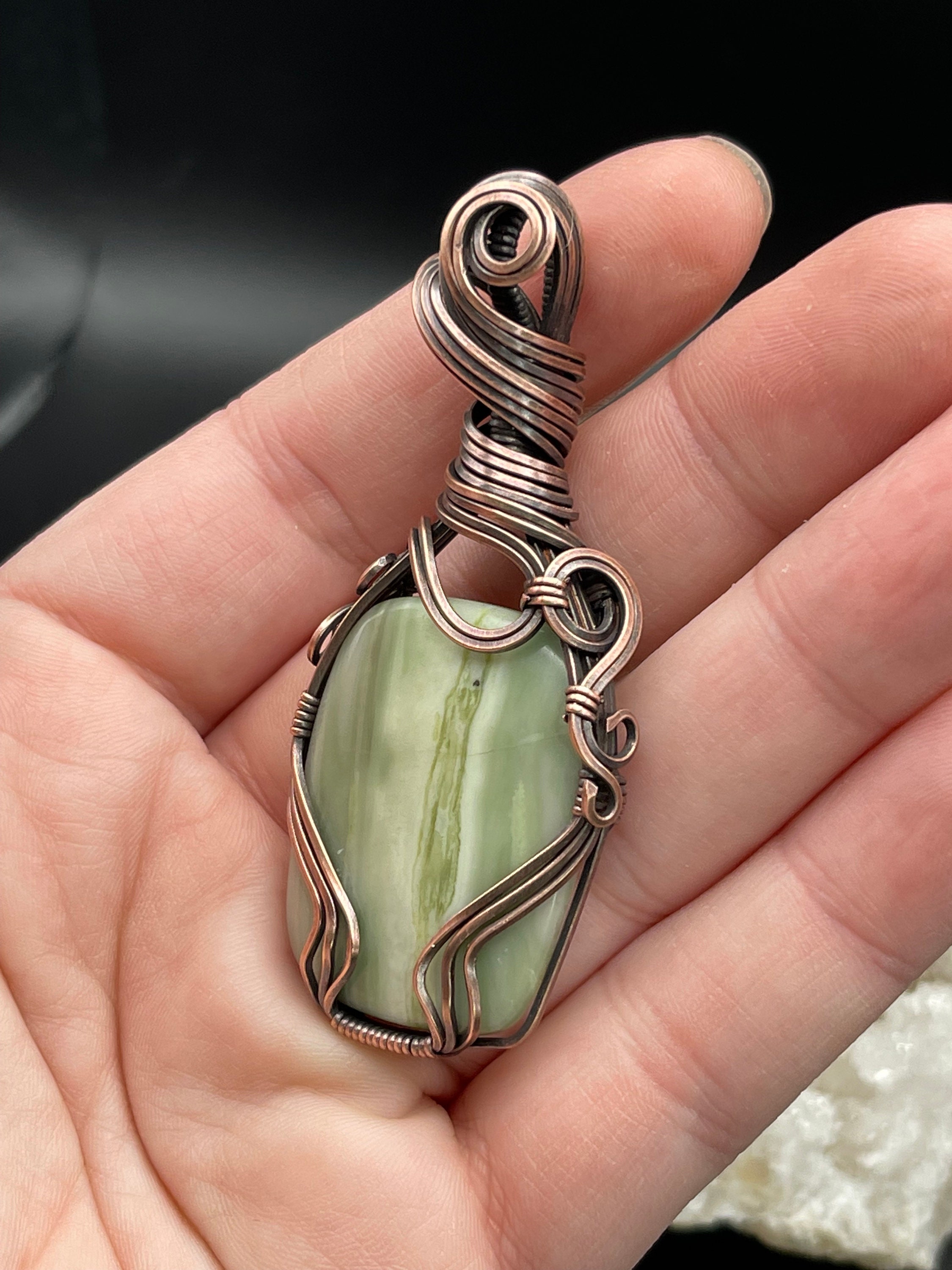 Wire Wrapped Larsonite Pendant - Etsy