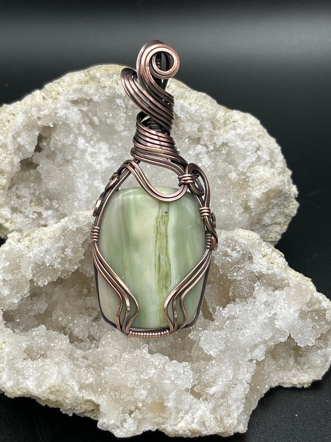 Wire Wrapped Larsonite Pendant - Etsy