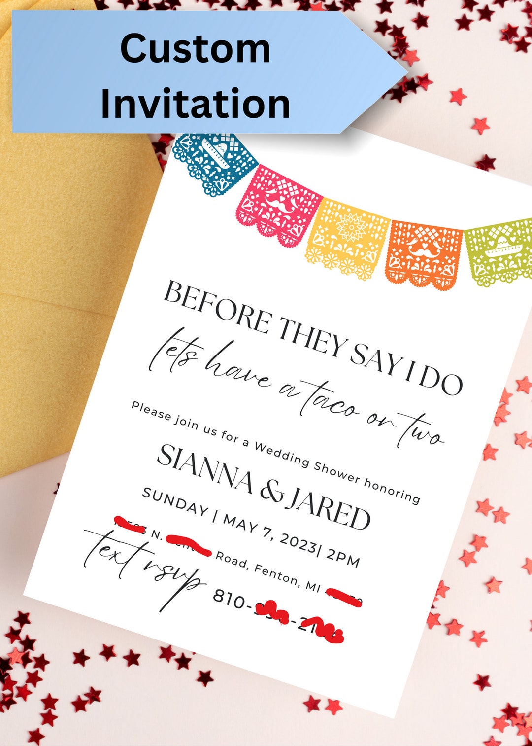 Wedding Couples Shower Mexican Taco Fiesta Theme, Cinco De Mayo, Custom ...
