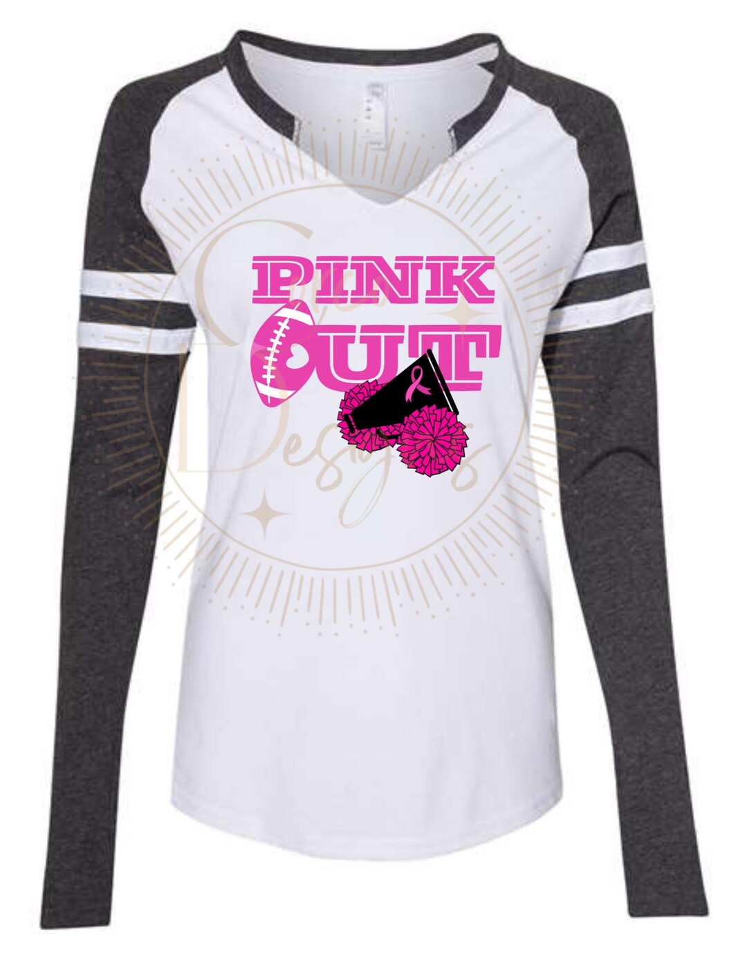 Pink Breast Cancer Awareness Football Cheer Pink Out Design, PNG ...