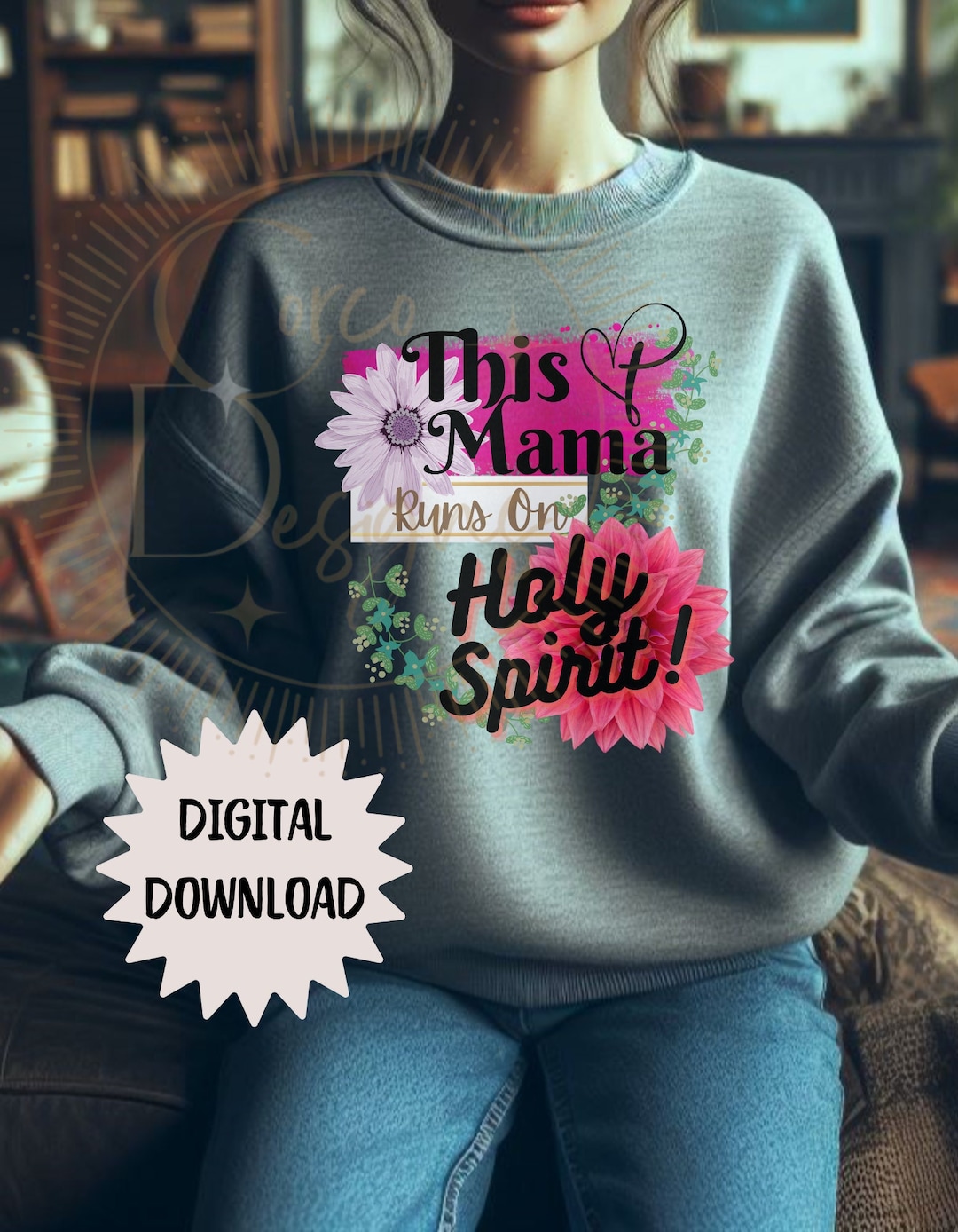 This Mama Runs on Holy Spirit PNG File , Digital Download, Mug Design ...