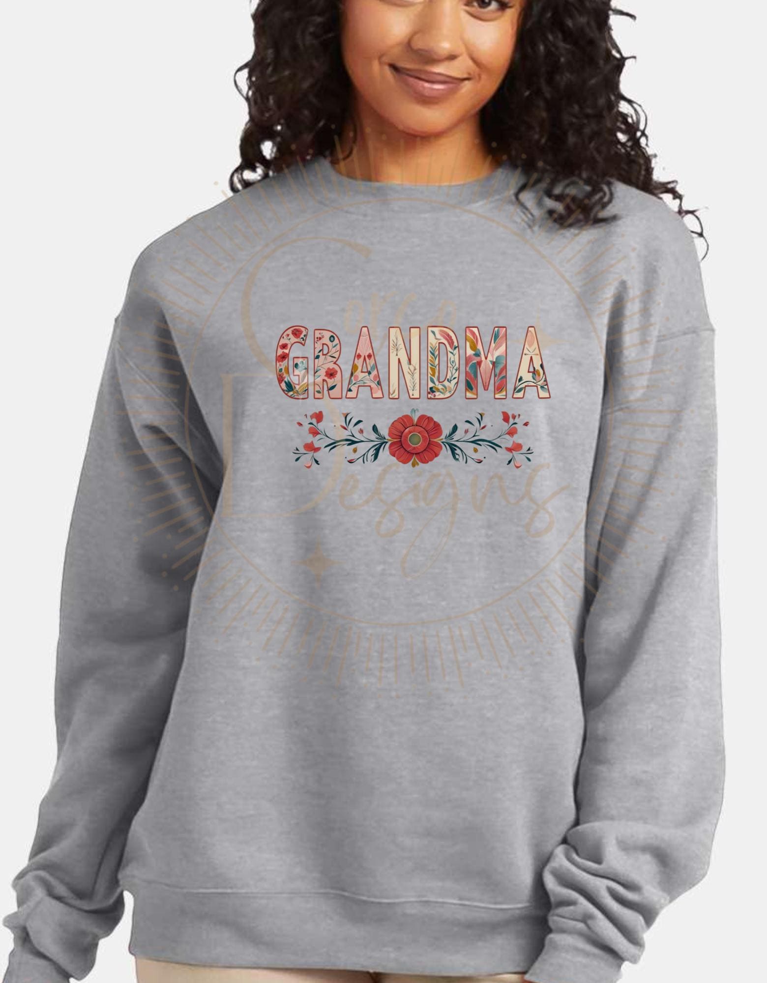 Grandma Floral Flower Lettering, PNG Digital Download, Sublimation, DTF ...