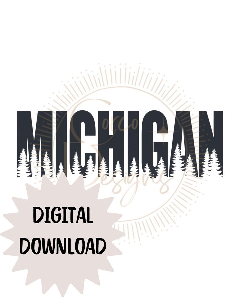 Michigan Pine Tree SVG, PNG Digital Download, Sweatshirt Design ...