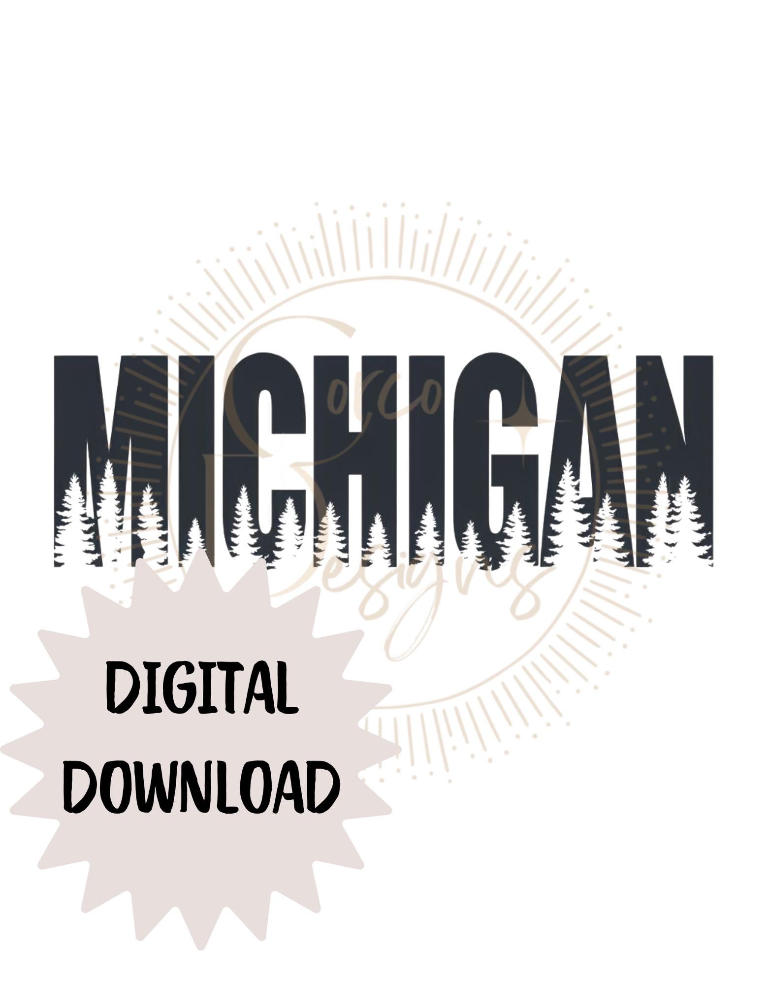 Michigan Pine Tree SVG, PNG Digital Download, Sweatshirt Design ...