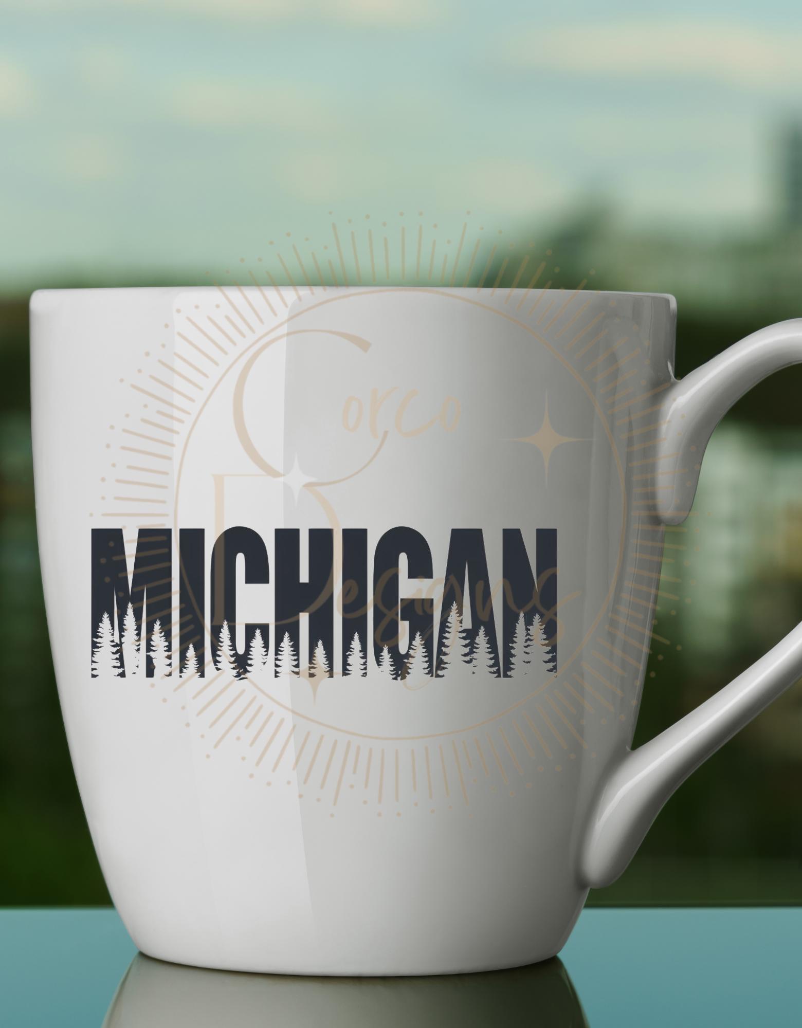 Michigan Pine Tree SVG, PNG Digital Download, Sweatshirt Design ...
