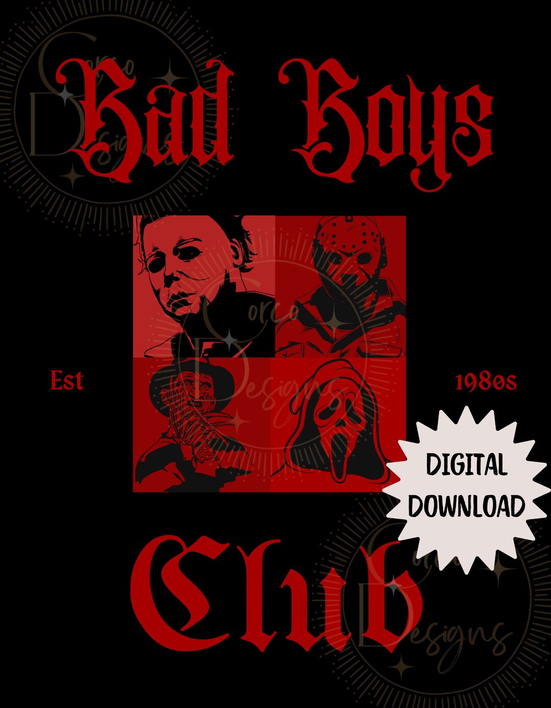 Bad Boys Club Png, Halloween Png, Ghostface Png, Jason Vorhees Png ...