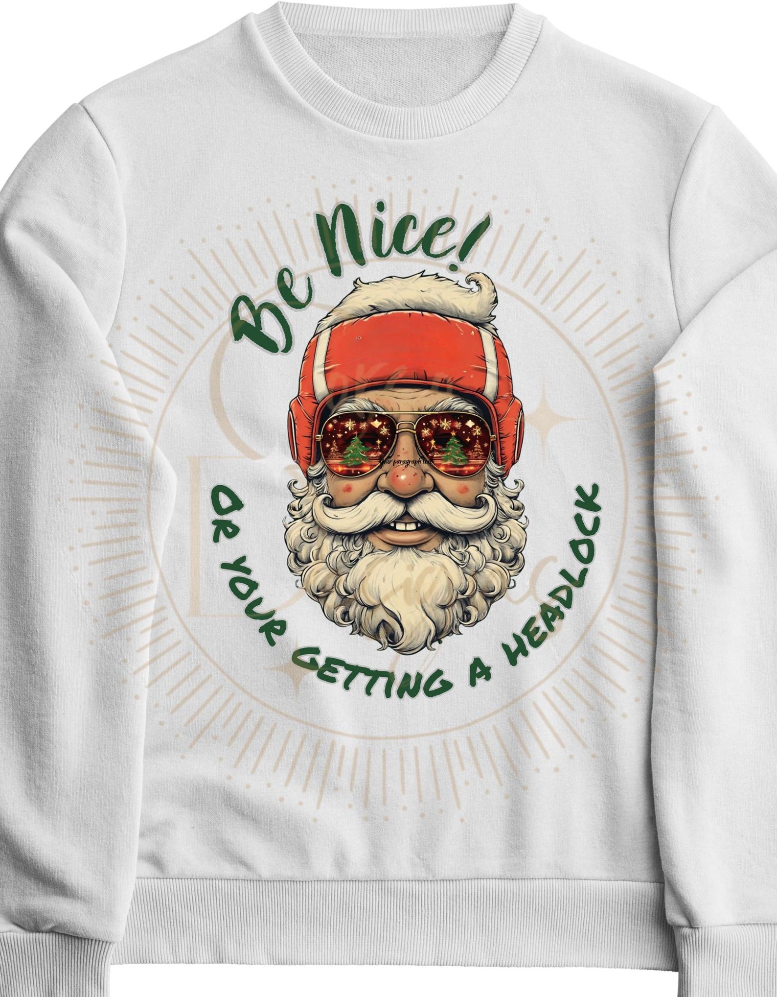 Santa Wrestling Headgear Be Nice or Your Gonna Get A Headlock Design ...